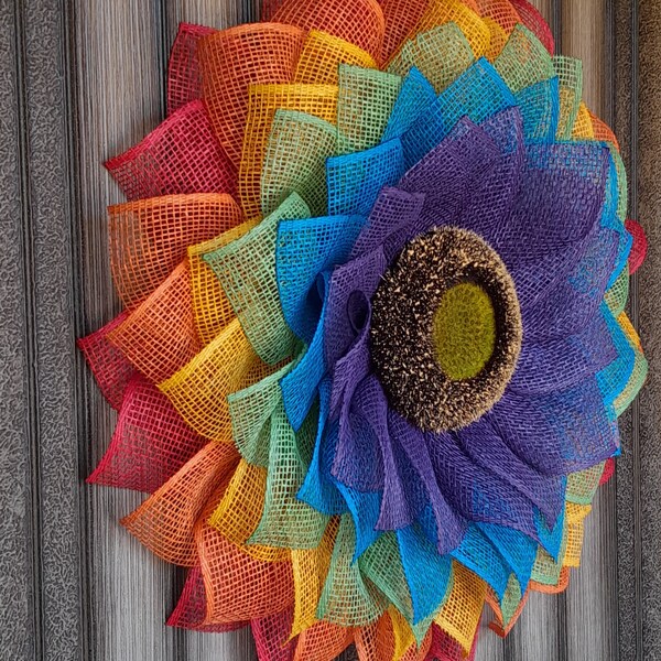 Rainbow Wreath - Etsy