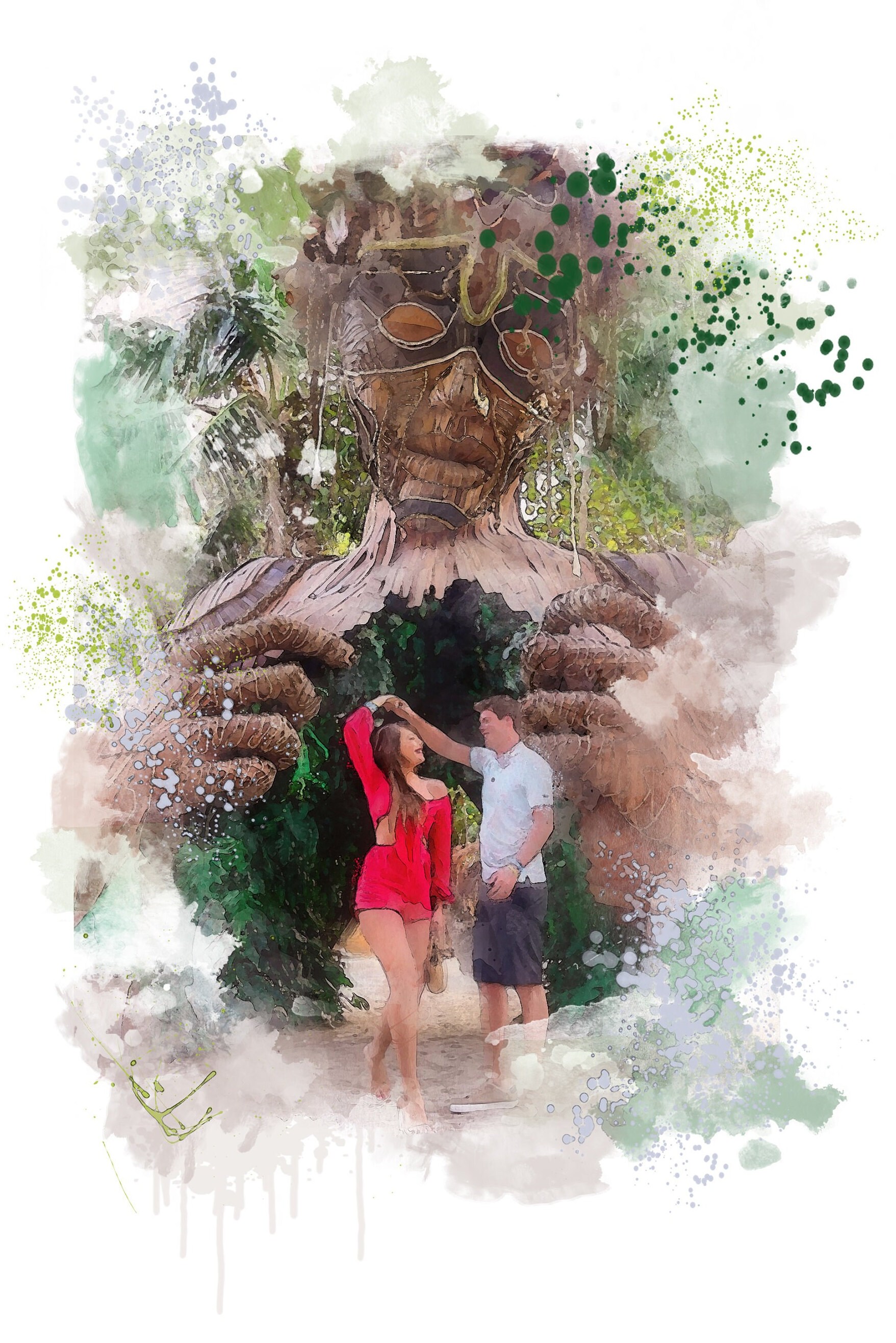 Custom Watercolor Couple Portrait From Photo Couple - Etsy