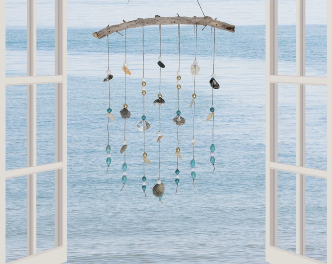 Boho Seashell Art Beach Theme Gift Seashell Wind Chime Seashell Wall ...