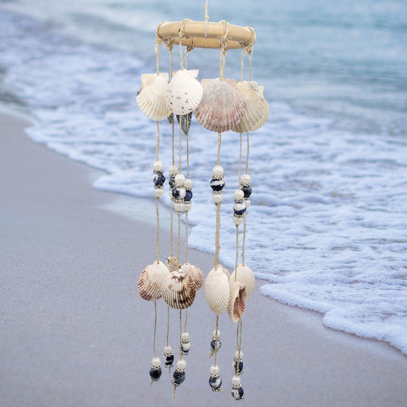 Seashell Wind Chime Scallop Shells Florida Beach Décor Etsy