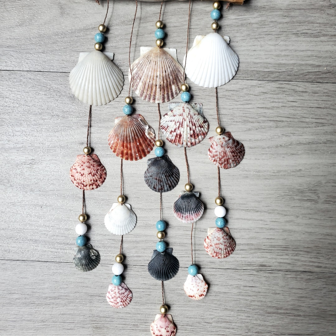 Boho Beach Décor Seashell Art Beach Theme Gift Seashell Wind Chime ...