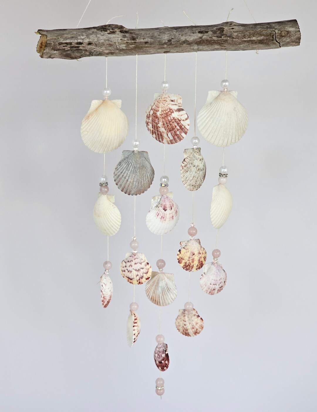 Pink Beach Décor Seashell Art Beach Theme Gift Seashell Wind Chime ...