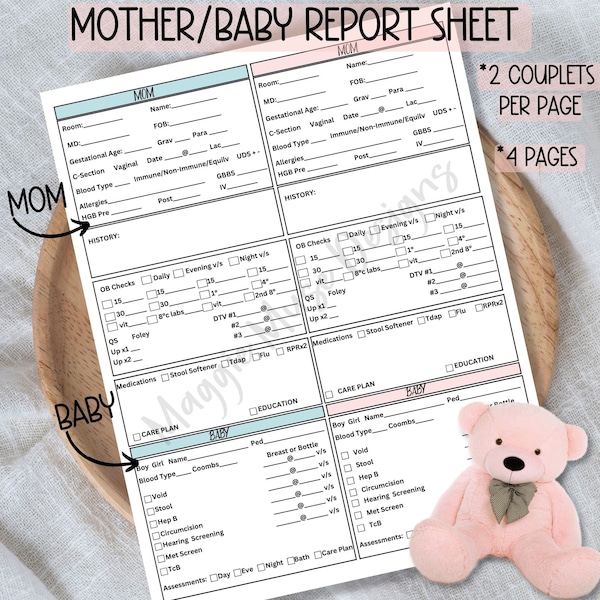 Cna Report Sheet - Etsy