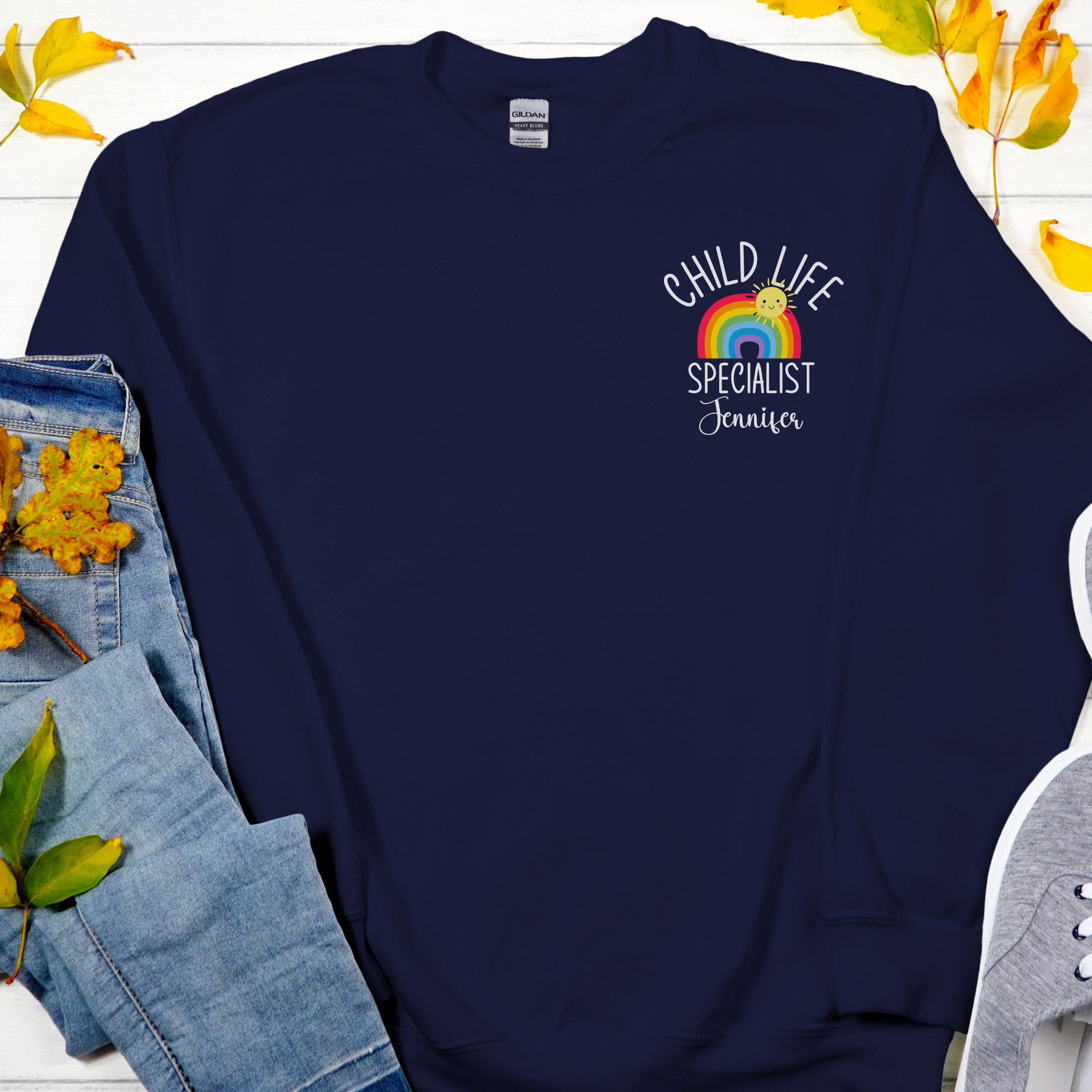 Personalized Child Life Specialist Sweatshirt, Rainbow Design - Etsy