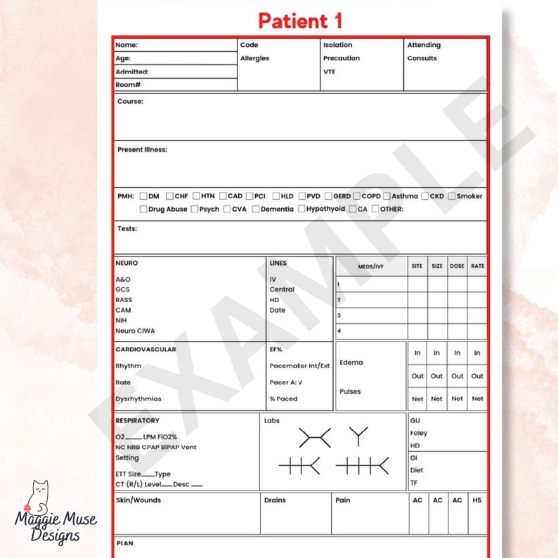 3 Patient Report Sheet, Med Surg Nurse Brain ICU, SBAR Nurse Sheet, CNA ...