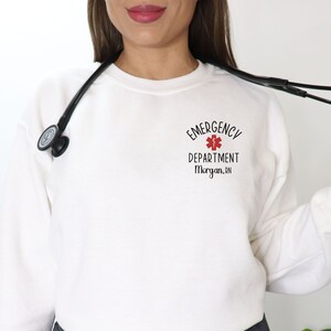 Personalized Emergency Department Sweatshirt, Emergency Room Tech Gift ...