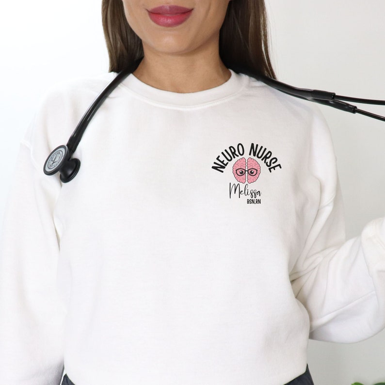 Neuro Nurse Sweatshirt, Personalized Neuro Nurse Brain Sweater ...