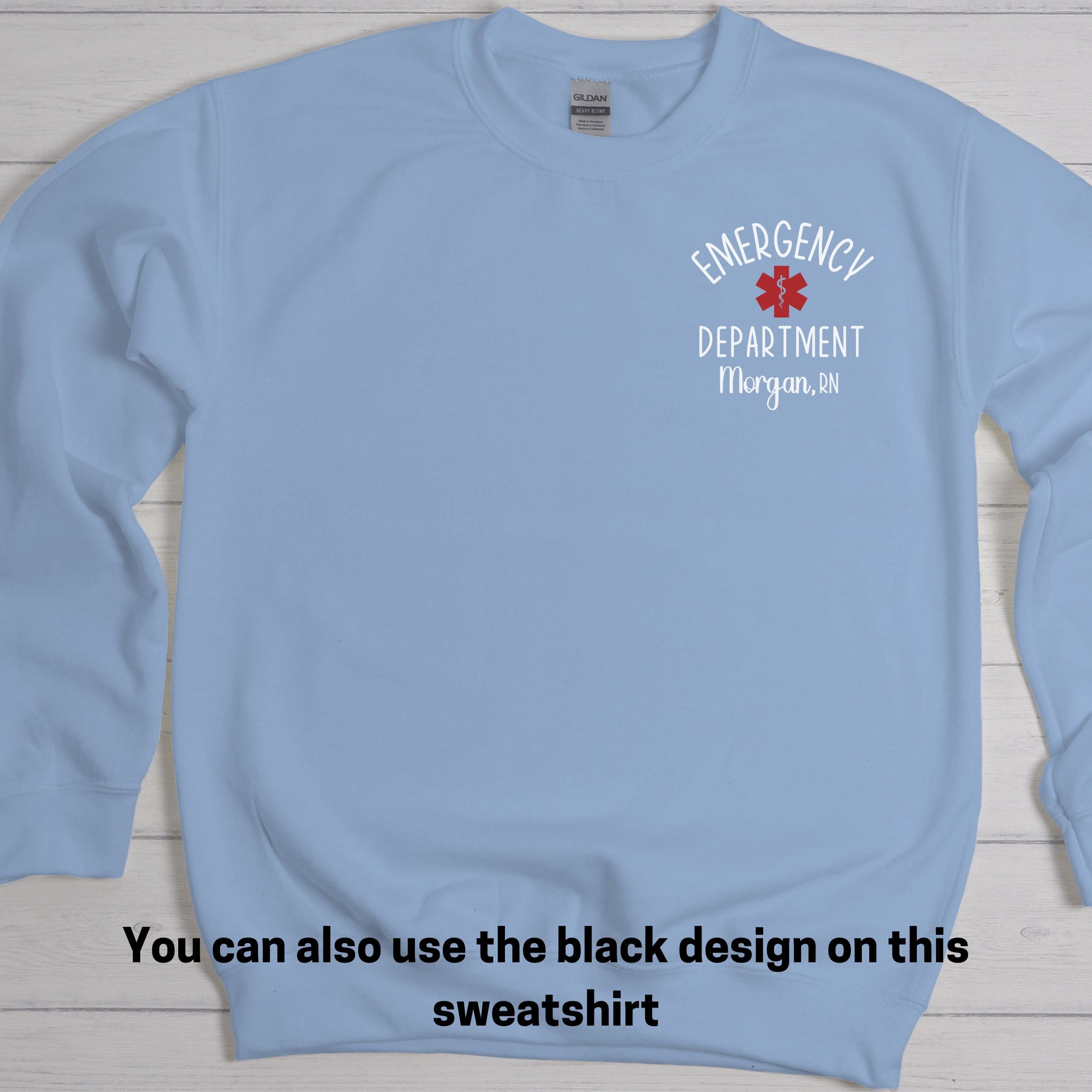 Personalized Emergency Department Sweatshirt, Emergency Room Tech Gift ...
