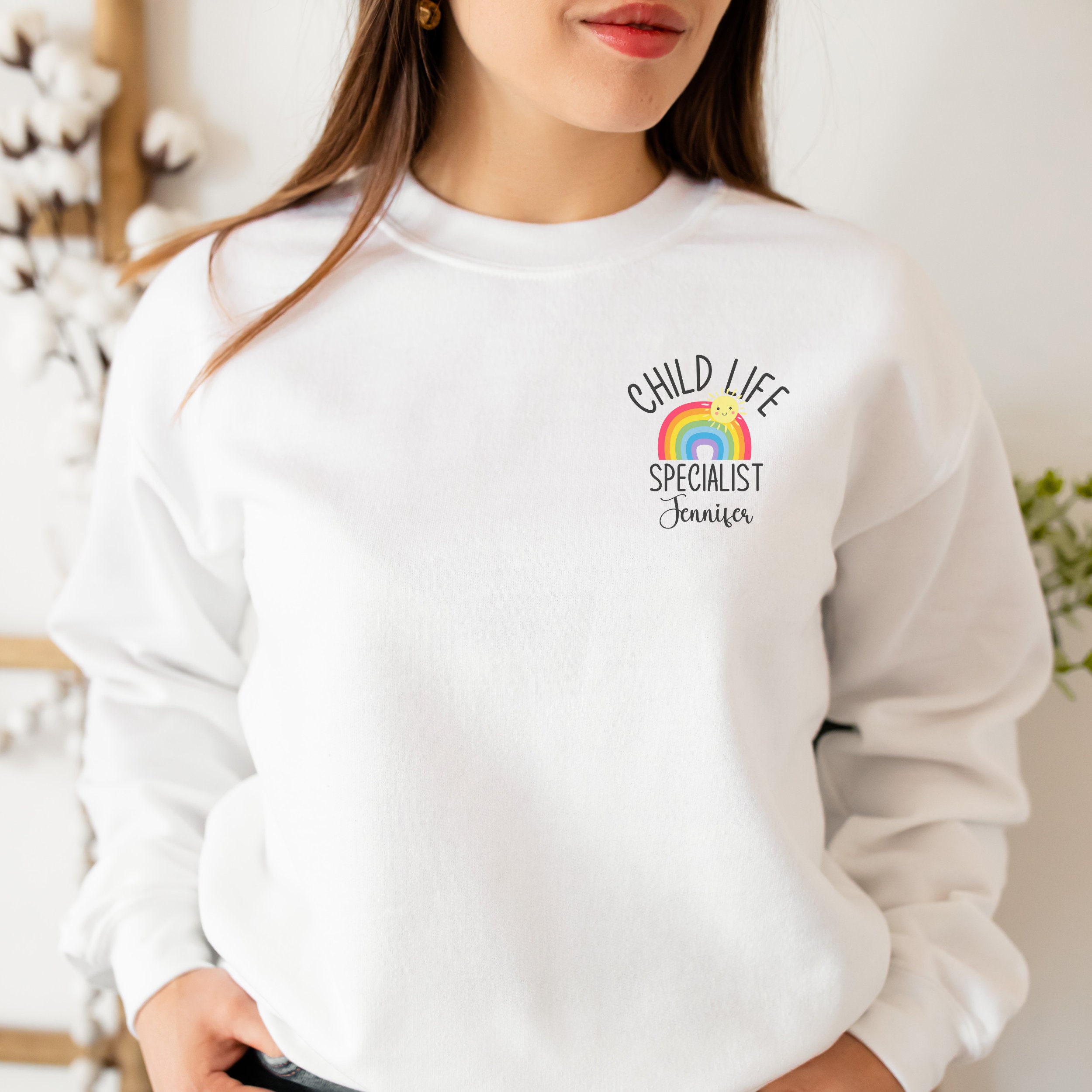 Personalized Child Life Specialist Sweatshirt, Rainbow Design - Etsy