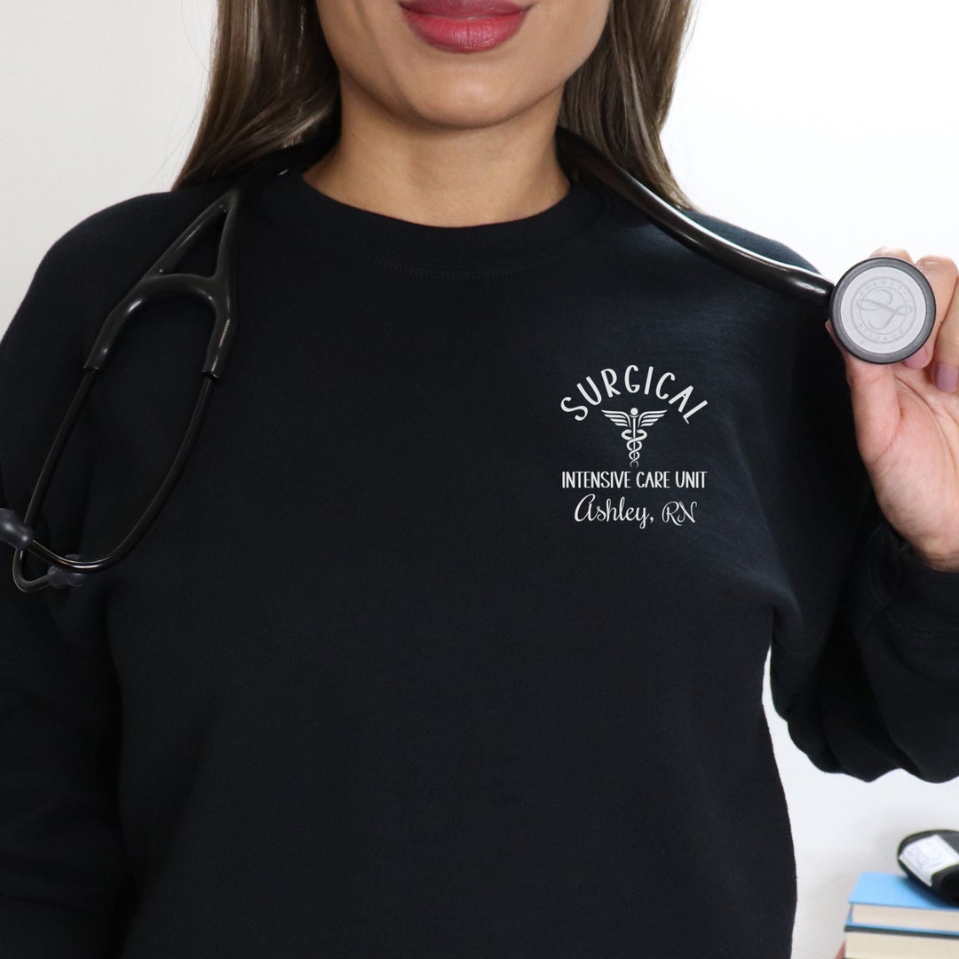 Personalized SICU Nurse Sweatshirt, Custom SICU Nurse Shirt, ICU Nurse ...