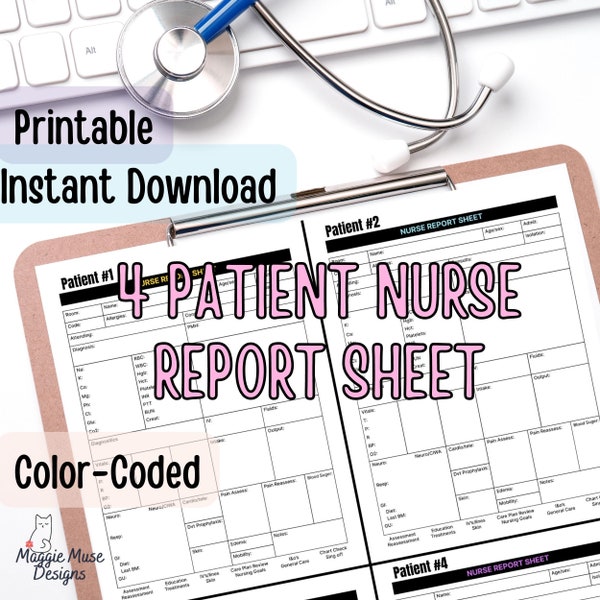 Nurse Report Sheet 3 Patient - Etsy