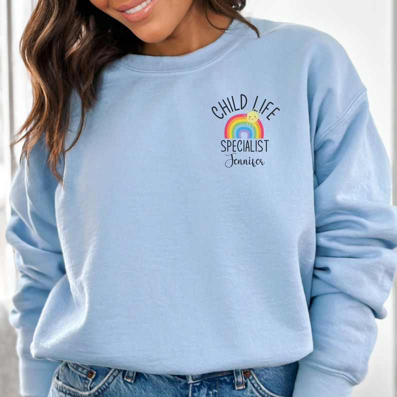 Personalized Child Life Specialist Sweatshirt, Rainbow Design - Etsy