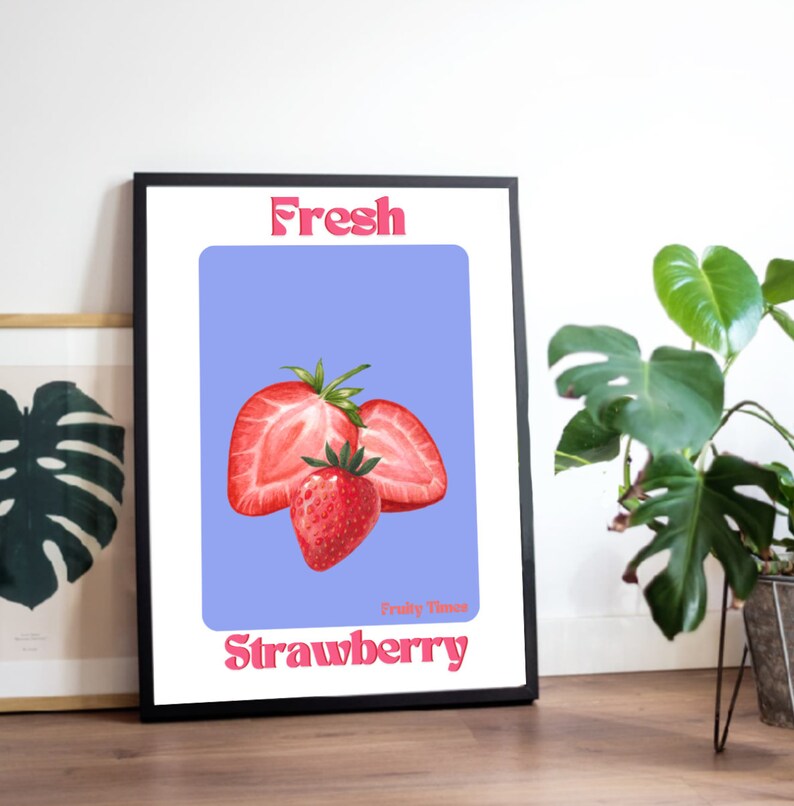 Strawberry Fruit Digital Print - Etsy