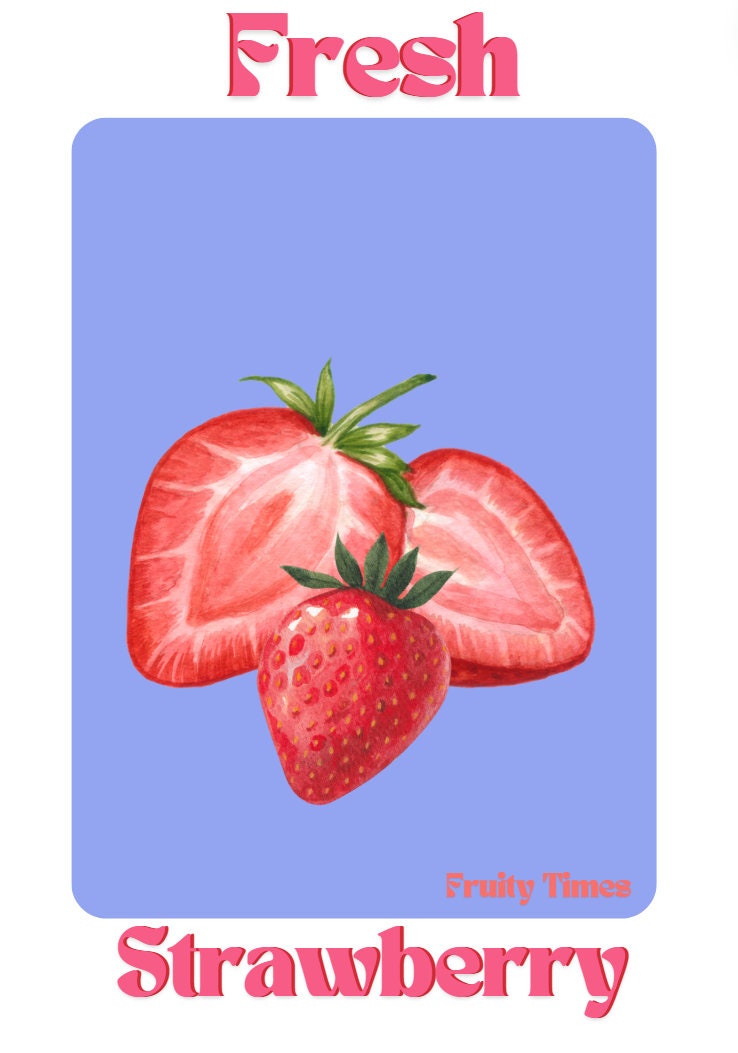 Strawberry Fruit Digital Print - Etsy