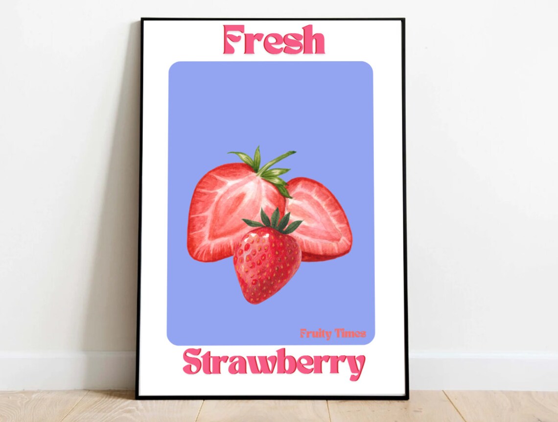 Strawberry Fruit Digital Print - Etsy
