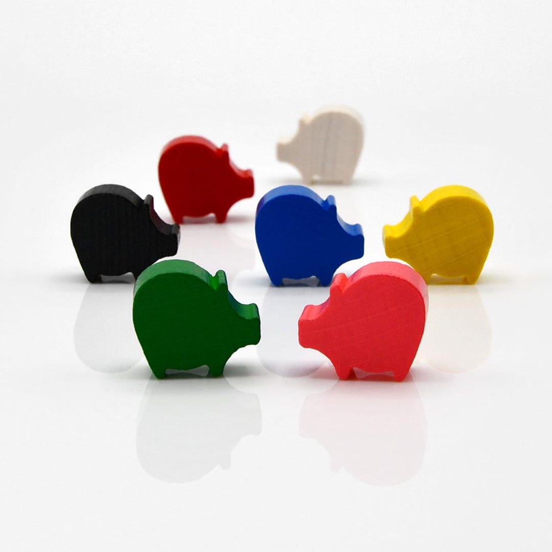 Pig 18x20mm [7 Colors] Wooden Token to Board Games - Etsy