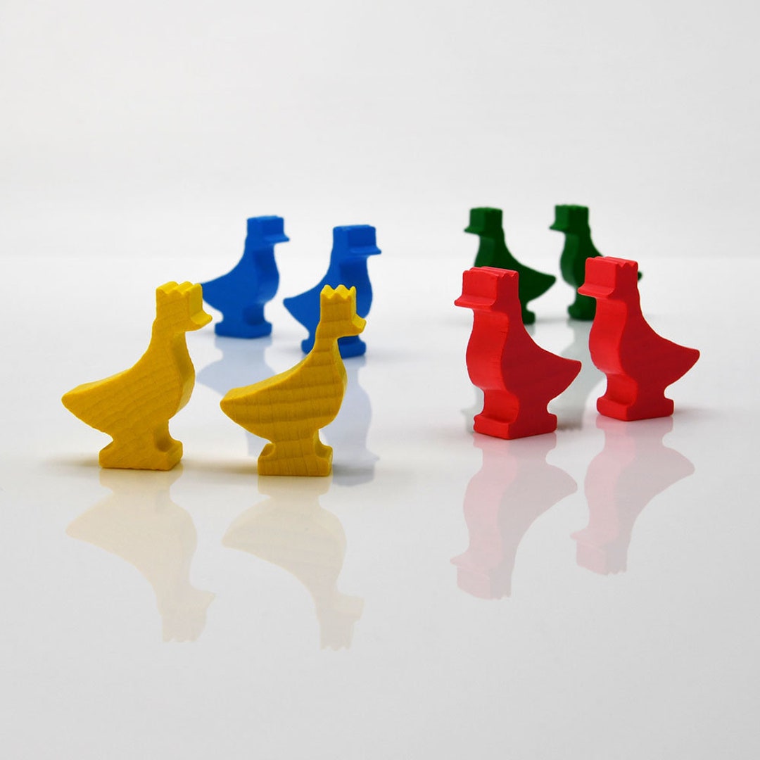 Goose / Duck in a Crown / Royal Duck 24x32x10mm [yellow] Wooden Token ...