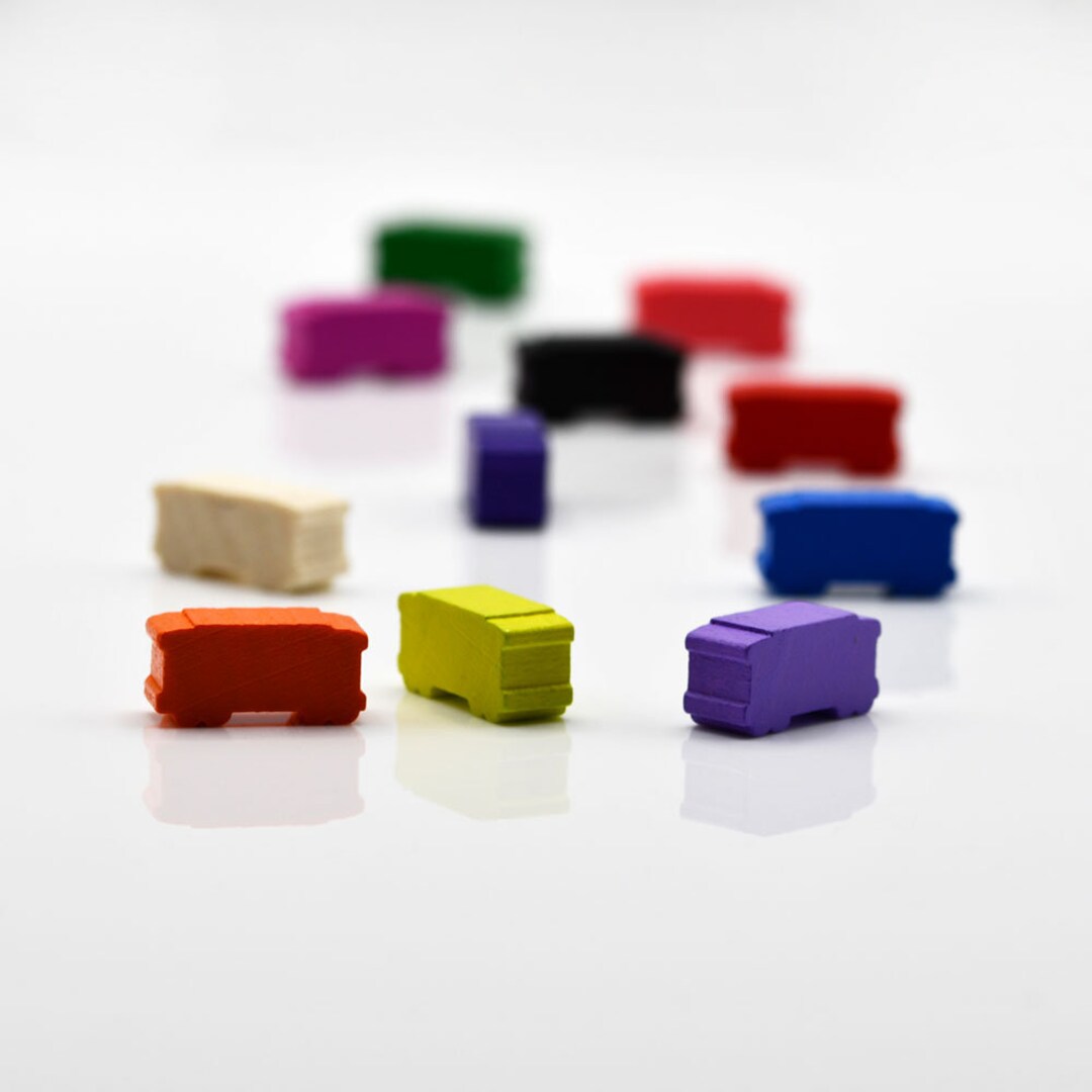 Train Car / Tram 20x10x8mm [23 Colors] Wooden Token to Board Games - Etsy