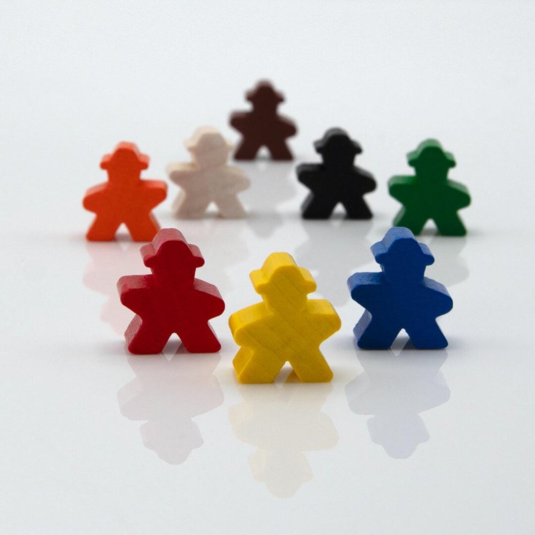 Meeple-explorer / Adventurer / Farmer 16x17mm [5 Colors] Wooden Token ...