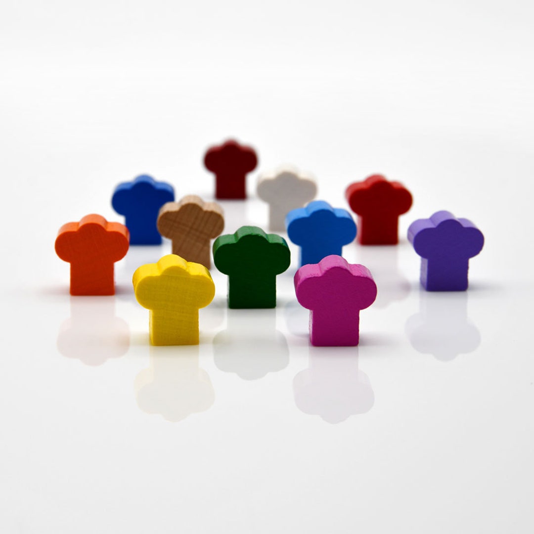 Wooden Chef Hat Token: 17 Colors, Board Game Piece (17x17mm) - Etsy
