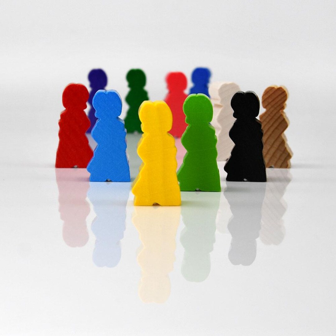 Milady / Lady / Woman 13x30mm [14 Colors] Wooden Token to Board Games ...