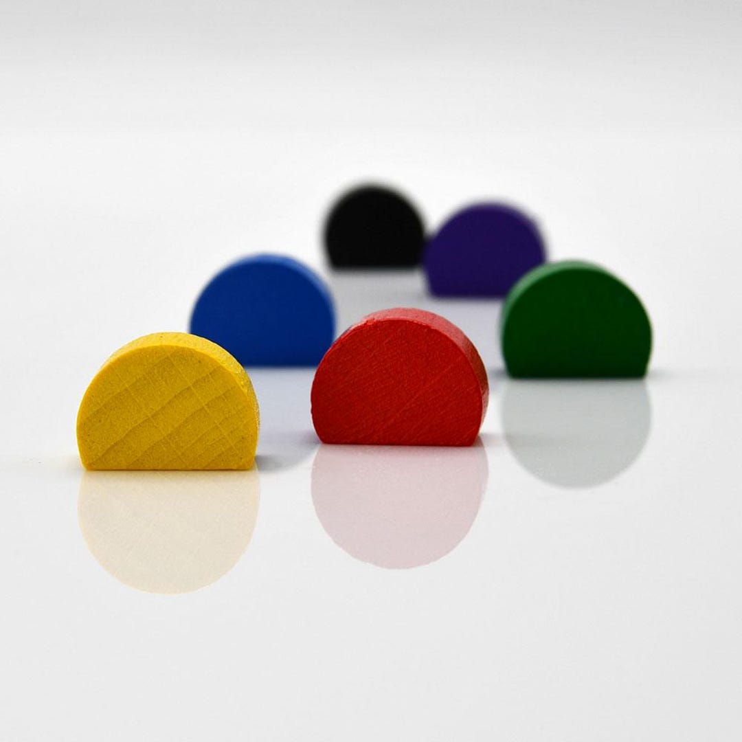 Segment DISC / K2 Tent 16x12mm [7 Colors] Wooden Token to Board Games ...