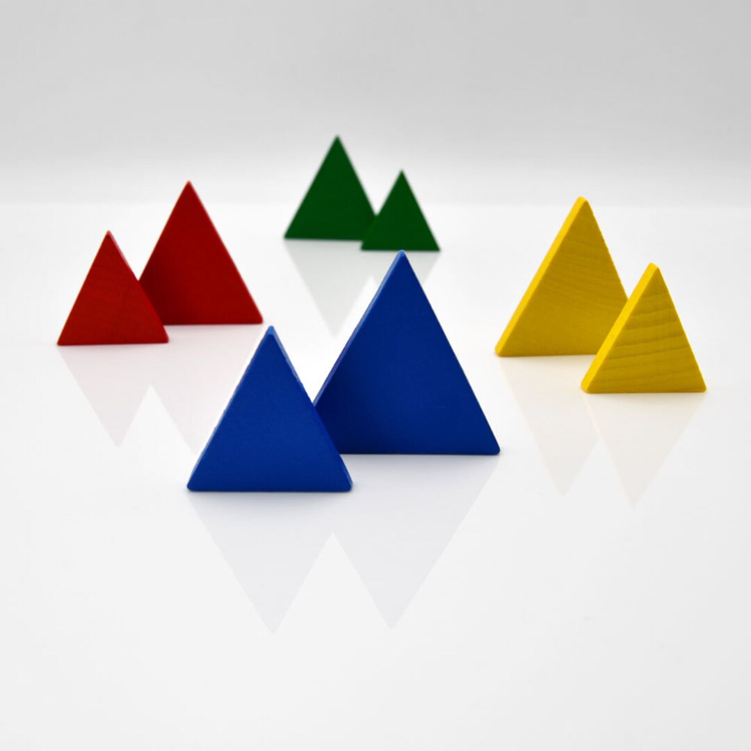 Large Flat Triangle 40x40mm [4 Colors] Wooden Token to Board Games/pnp ...