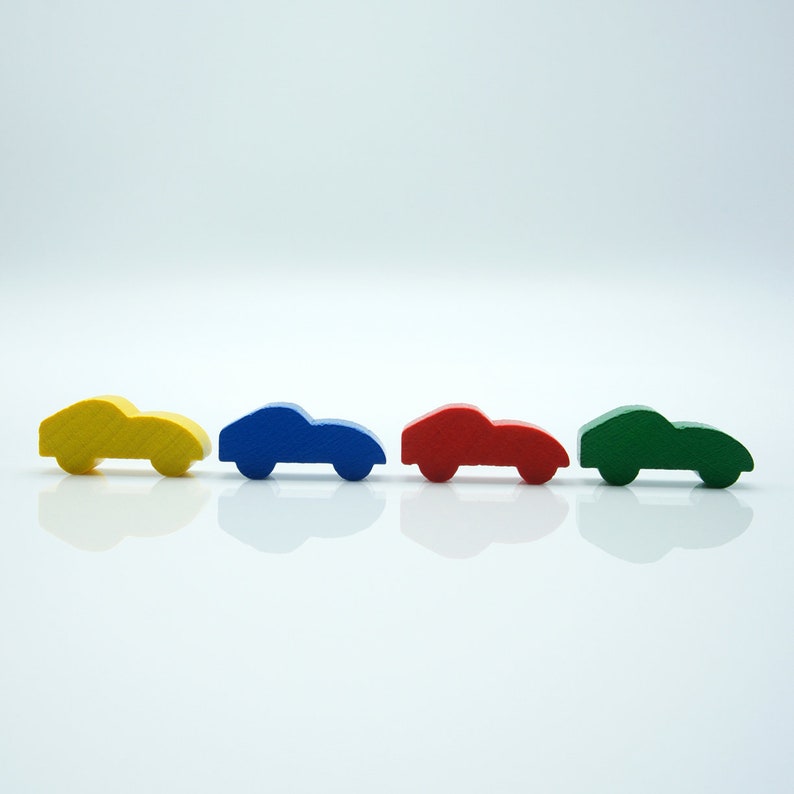 Wooden Racing Car Tokens: 25x12mm Board Game Pieces [18 Colors] - Etsy