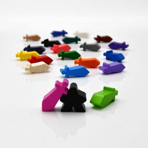Sword / Blade / Saber 9x24x8mm [23 Colors] Wooden Token to Board Games ...