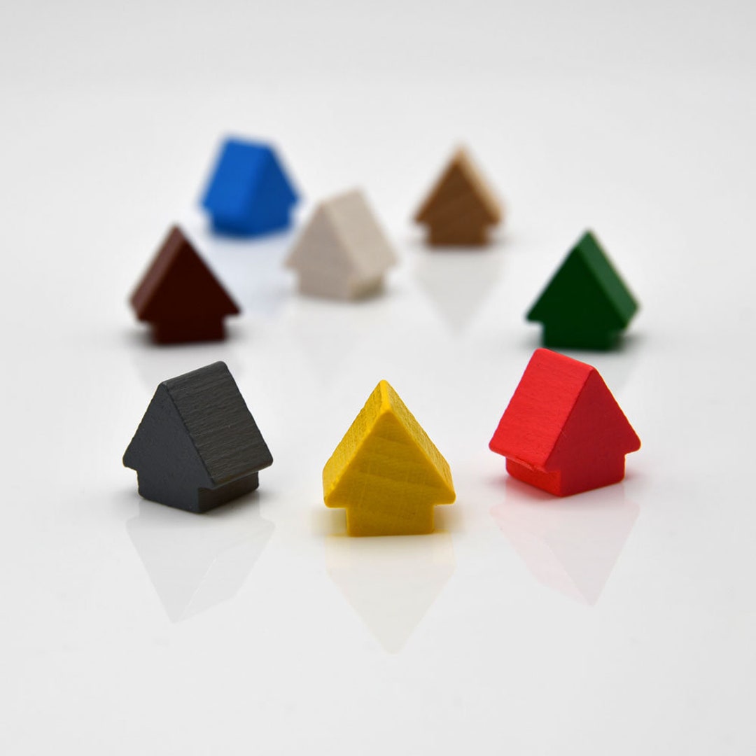 Wooden Tent / House 14x14mm 16 Colors Replacement Token to Board Games ...