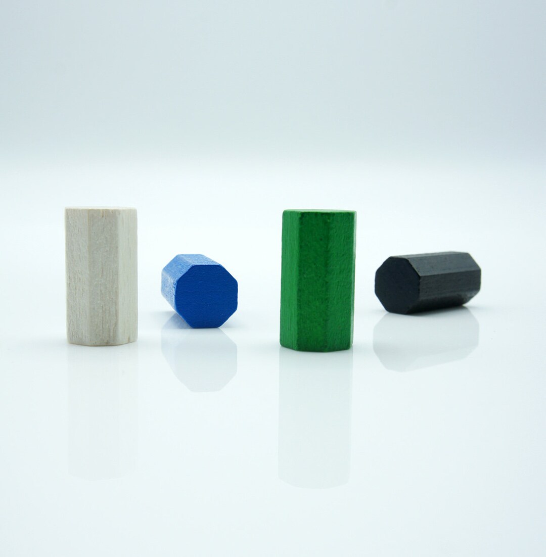 Octagon Shape 14x25mm 4 Colors Options Wooden Token to Board Games - Etsy