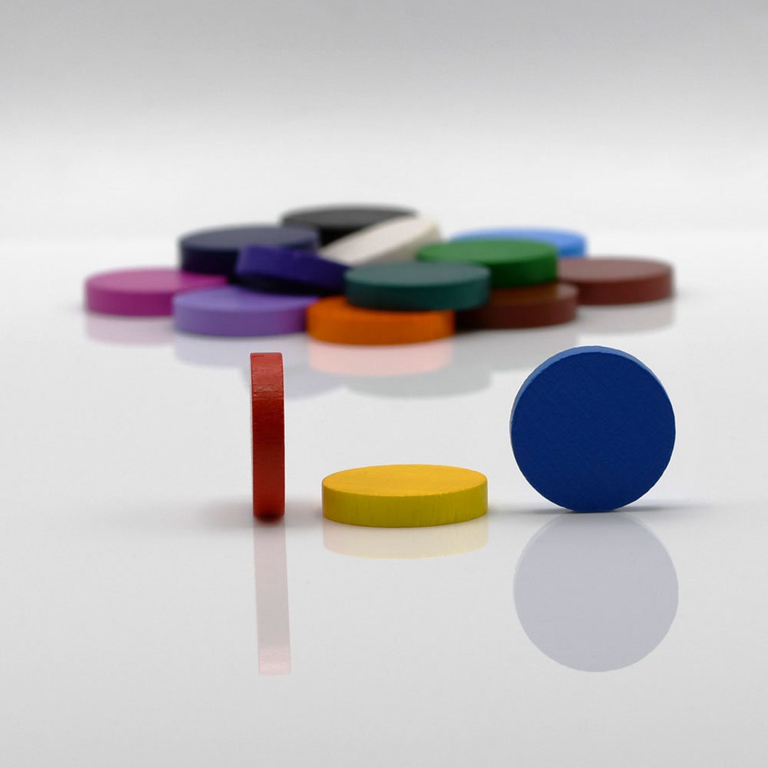 25x5mm Large DISC [21 Colors] Wooden Token to Board Games - Etsy