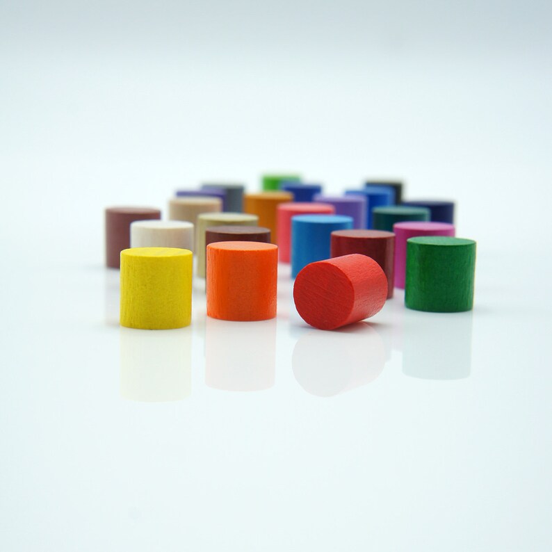 10x10mm Mini CYLINDER [26 Colors] Wooden Token to Board Games - Etsy