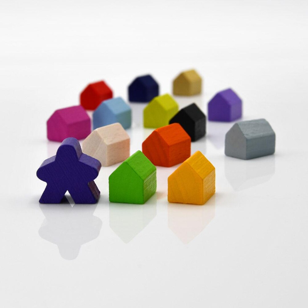 Wooden SETTLEMENT/HOUSE Token 14x12x10mm [30 Colors] Catan/board Games ...