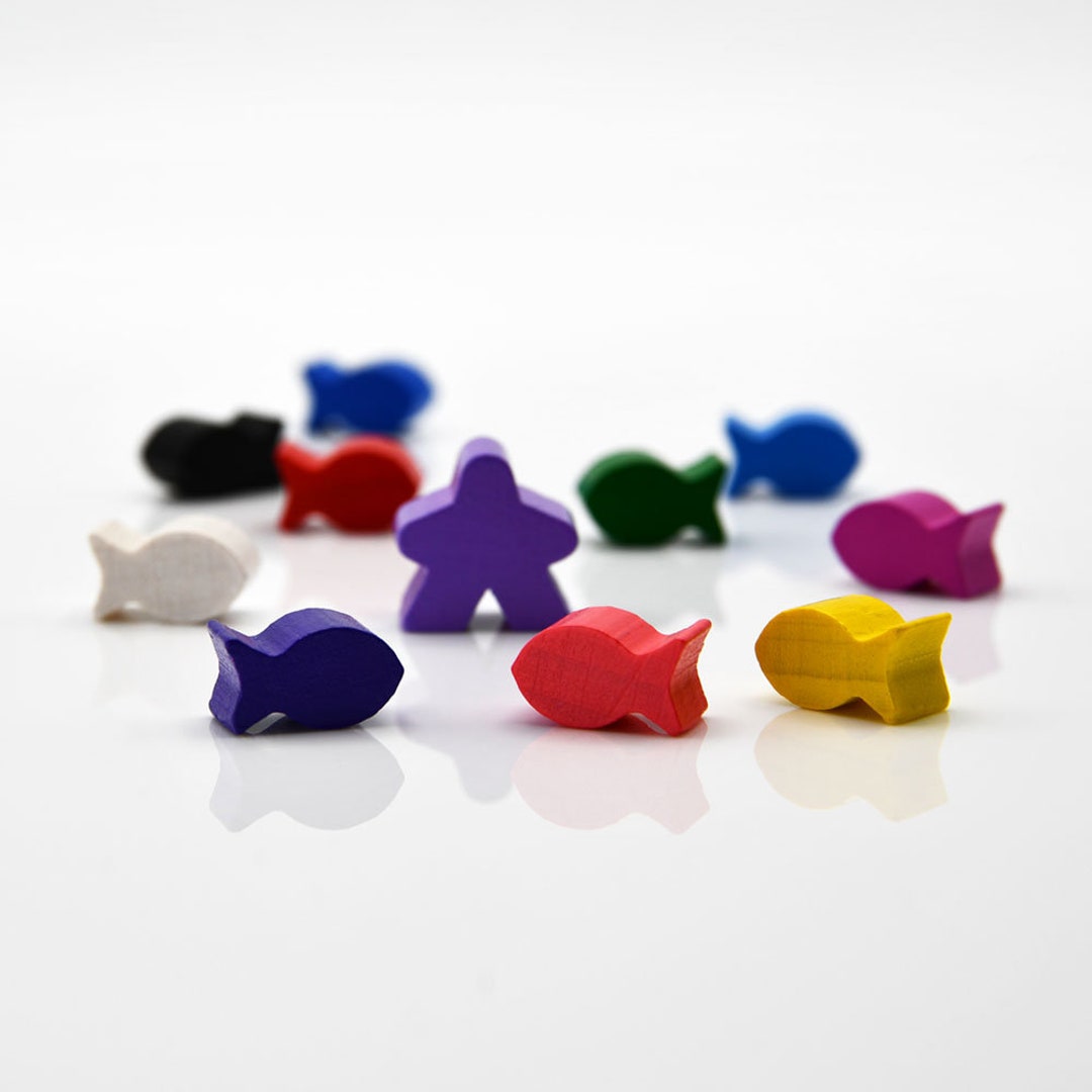 Small Fish Token 15x9mm 15 Colors Wooden Token to Board Games - Etsy