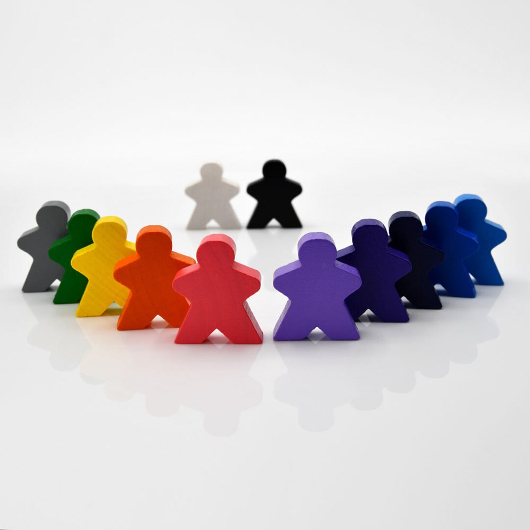 Wooden Big MEEPLE 40x30x10mm 16 Colors Options Replacement Token to ...