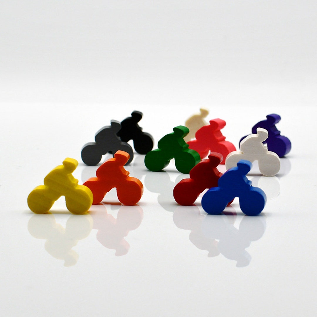 Biker / Cyclist / Bicycle Rider 24x20mm [19 Colors] Wooden Token to ...