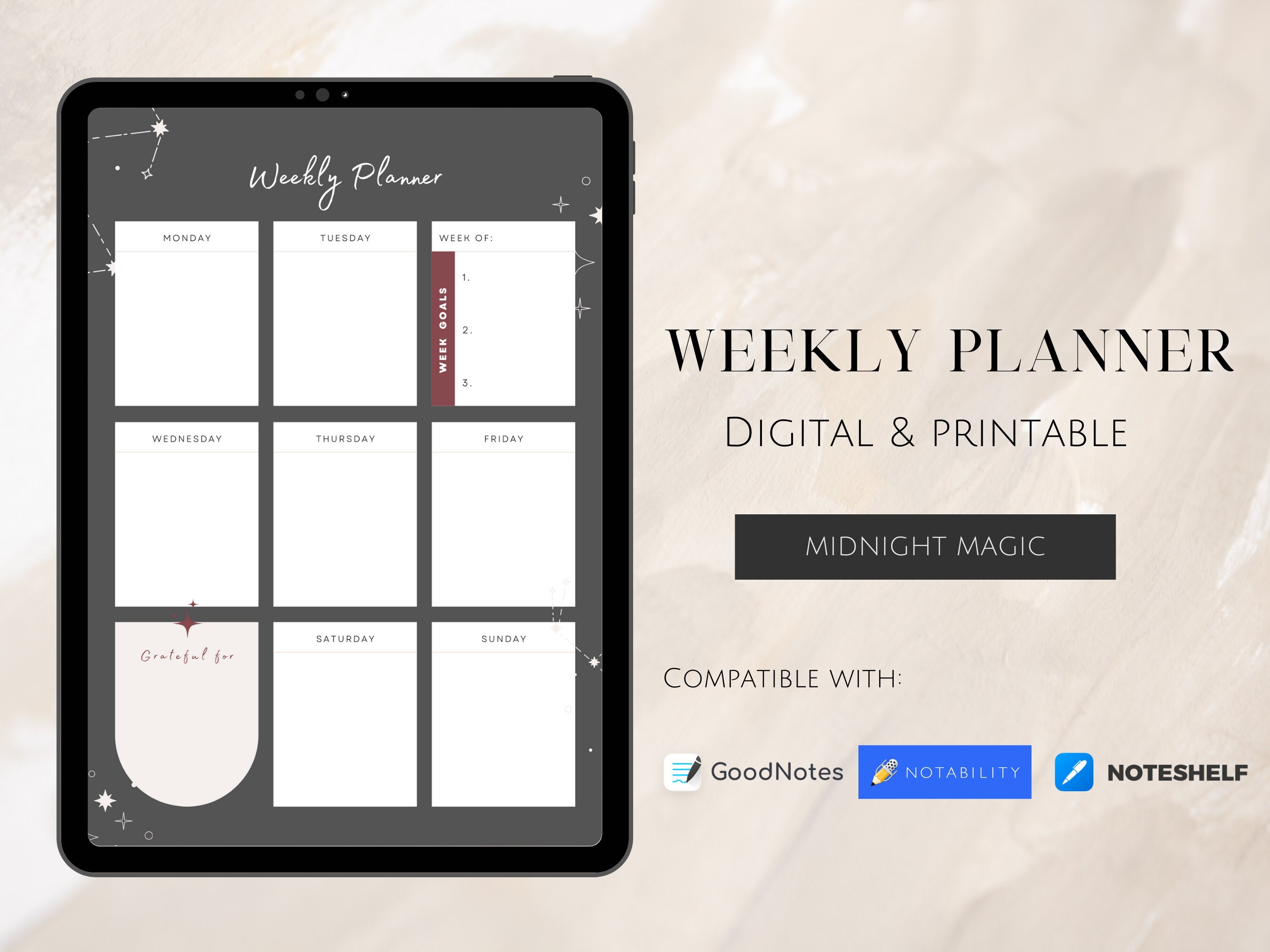 Weekly Digital Planner | Digital & Printable| 8 Custom Colors | Sage ...