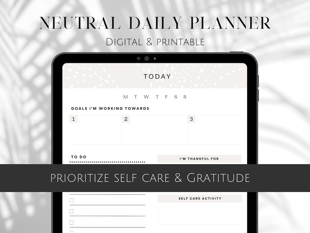 Minimalistic Daily Digital Planner | Digital & Printable| Neutral Color ...