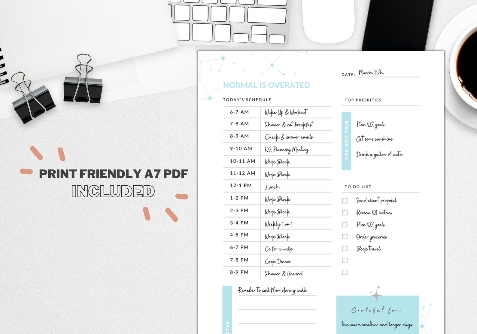 The Melody Daily ADHD Planner Template Plan Hour by Hour Practice ...