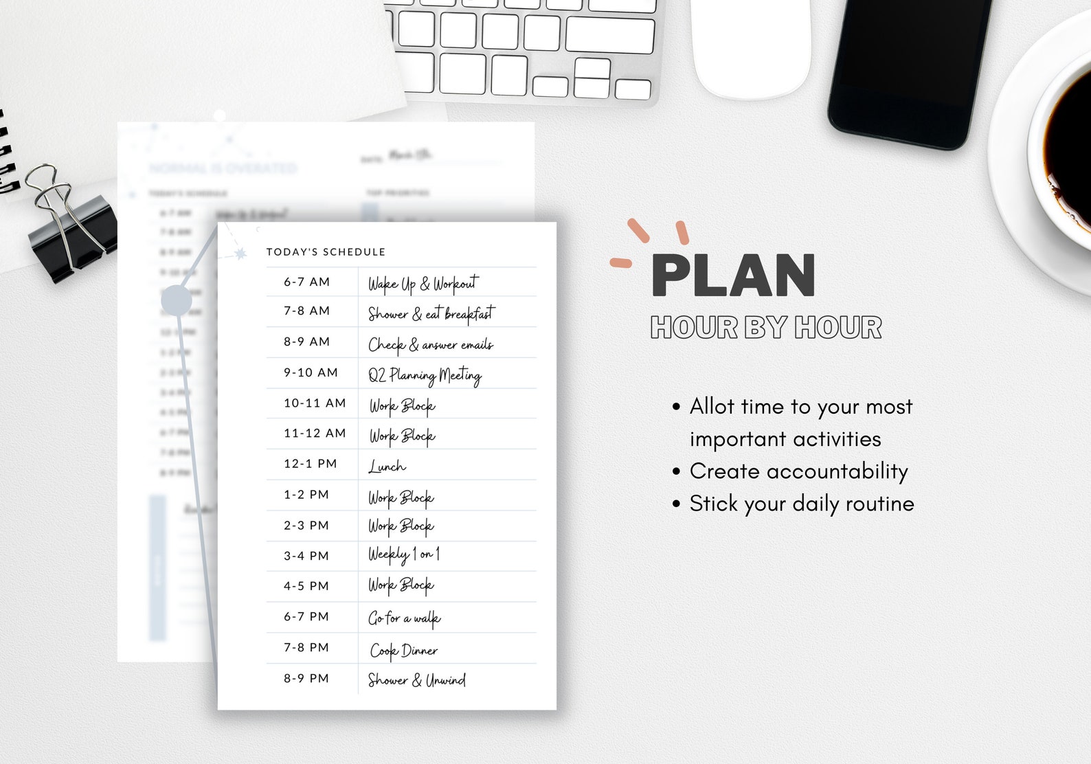 The Melody Daily ADHD Planner Template Plan Hour by Hour Practice ...