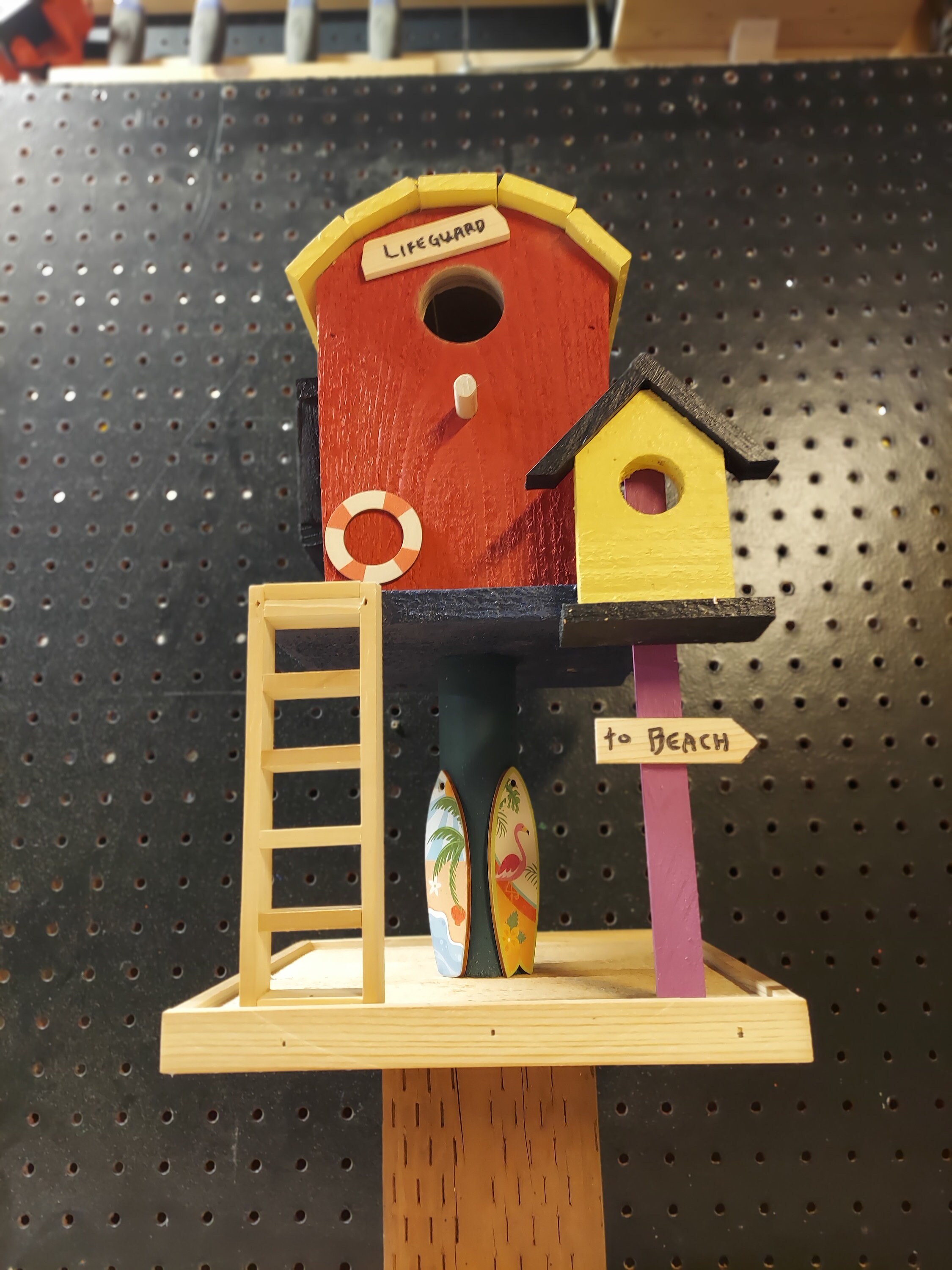 Beach Lifeguard Stand - 100% Western Red Cedar Birdhouse - Easy Clean ...