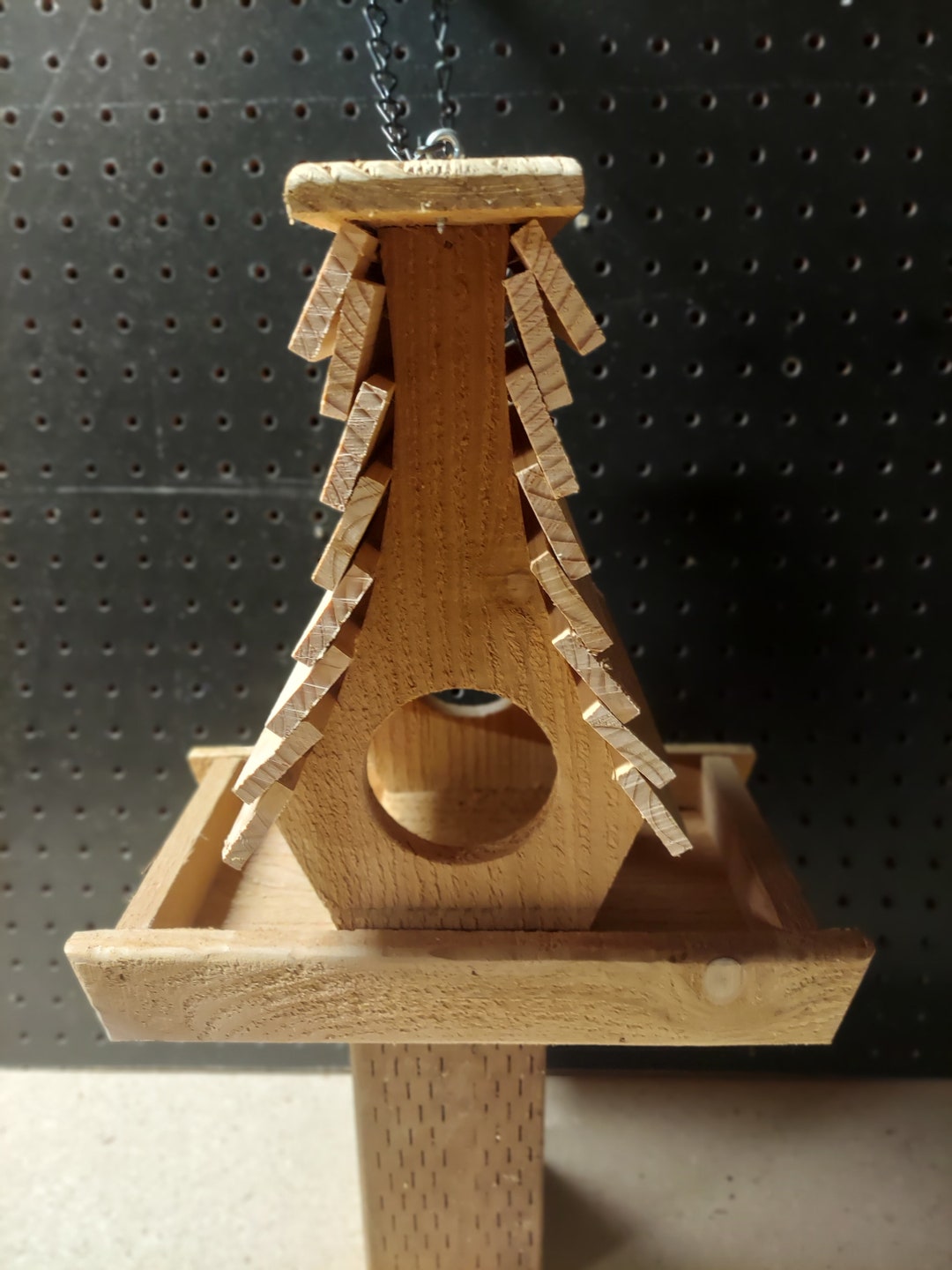 Cedar and Lath Open Sided Bird Feeder. Hangs From Anywhere - All Our ...