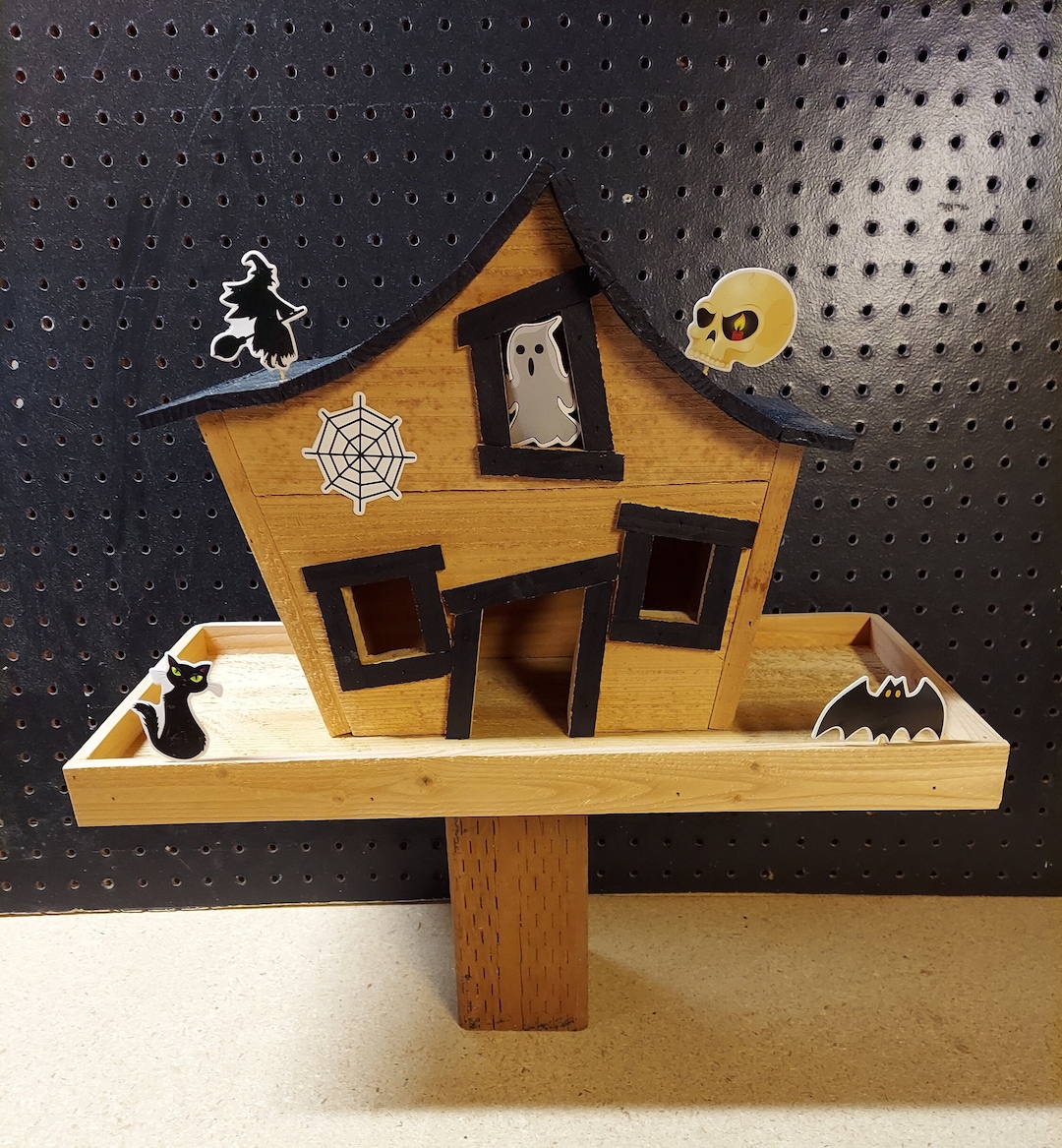 Halloween Haunted Bird House - All Cedar Made - Easy Clean Out on Back ...