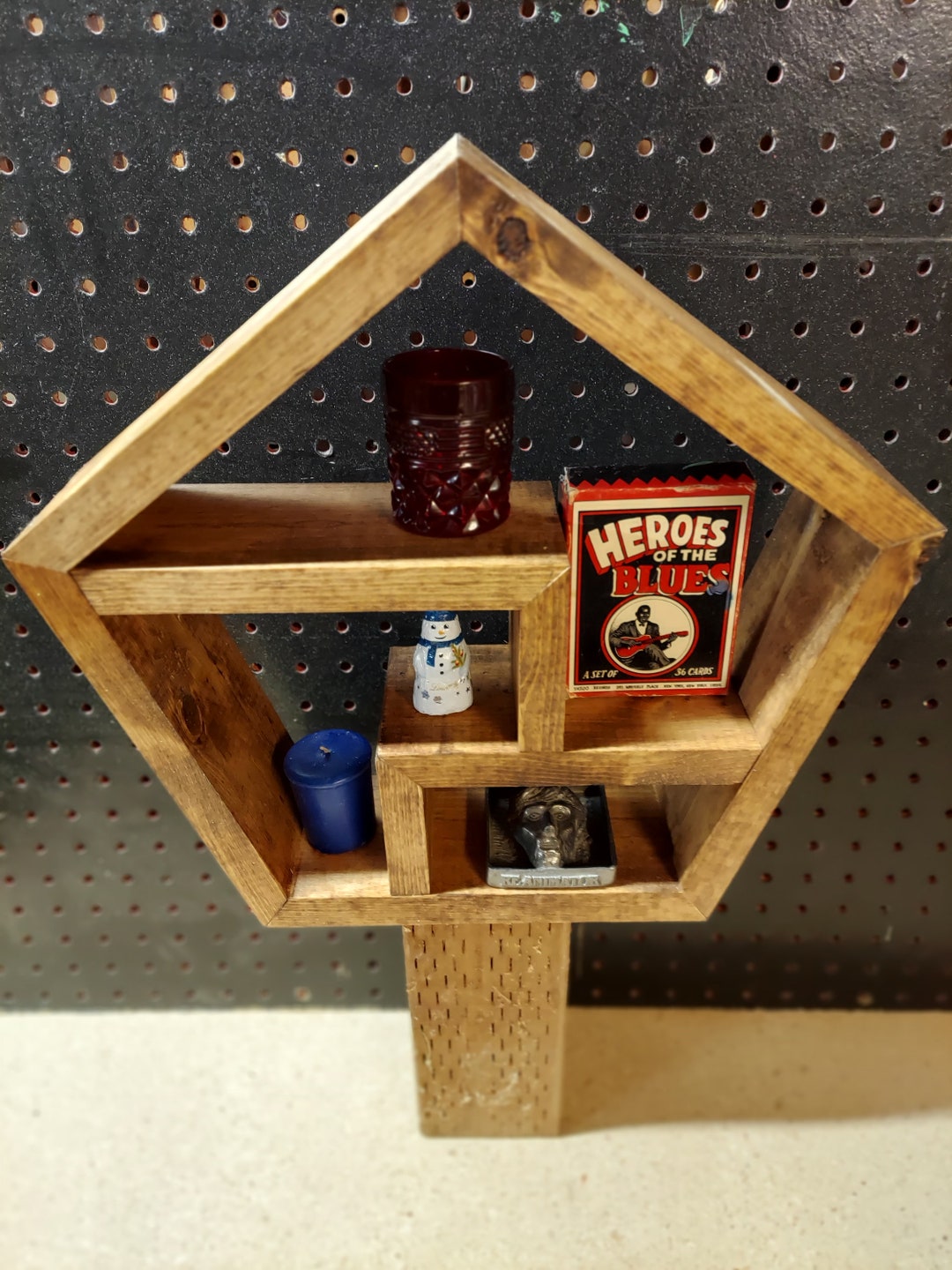 Pentagon Wall Shelve - Pine Wood - Honey Oak Stained (106) All Our ...