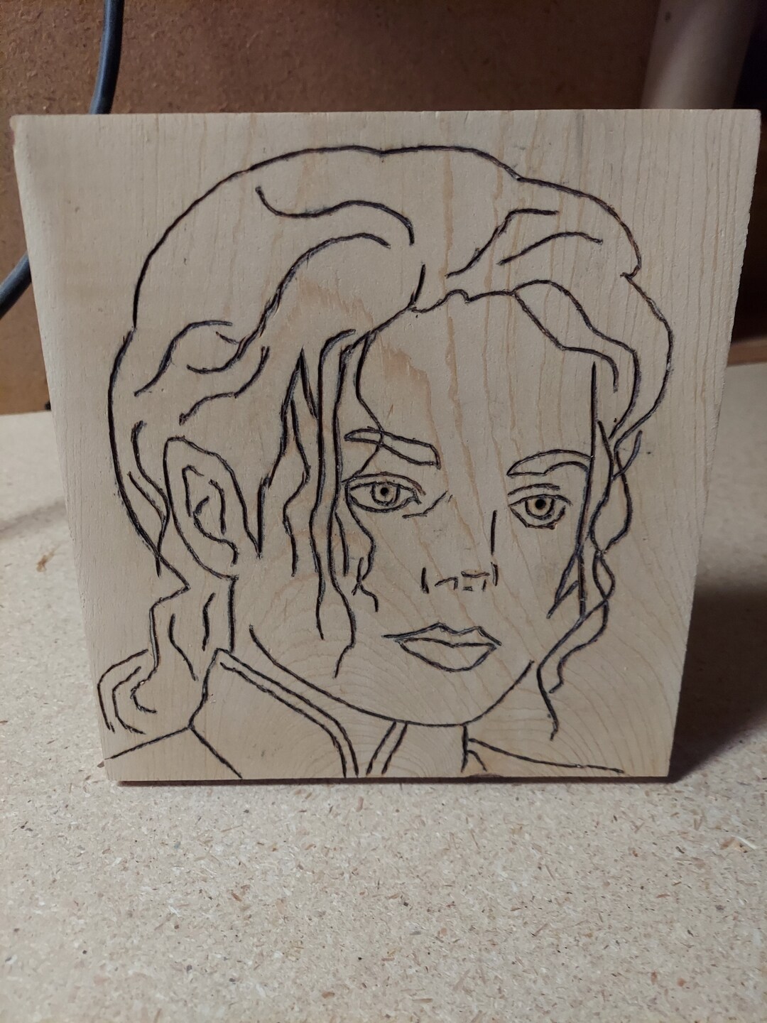Michael Jackson Wood Burned Plaque - Free Standing - All Our Creations ...