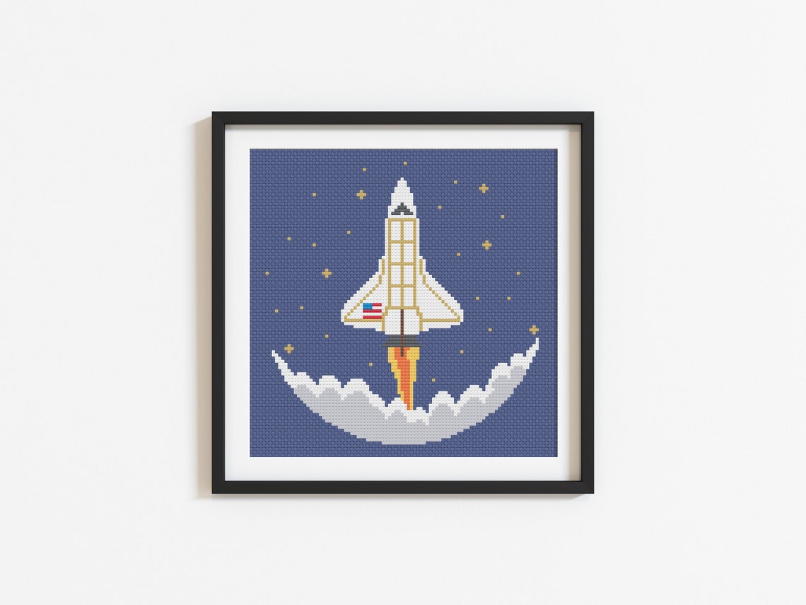 Space Shuttle Cross Stitch Pattern Space Rocket Cross Stitch - Etsy