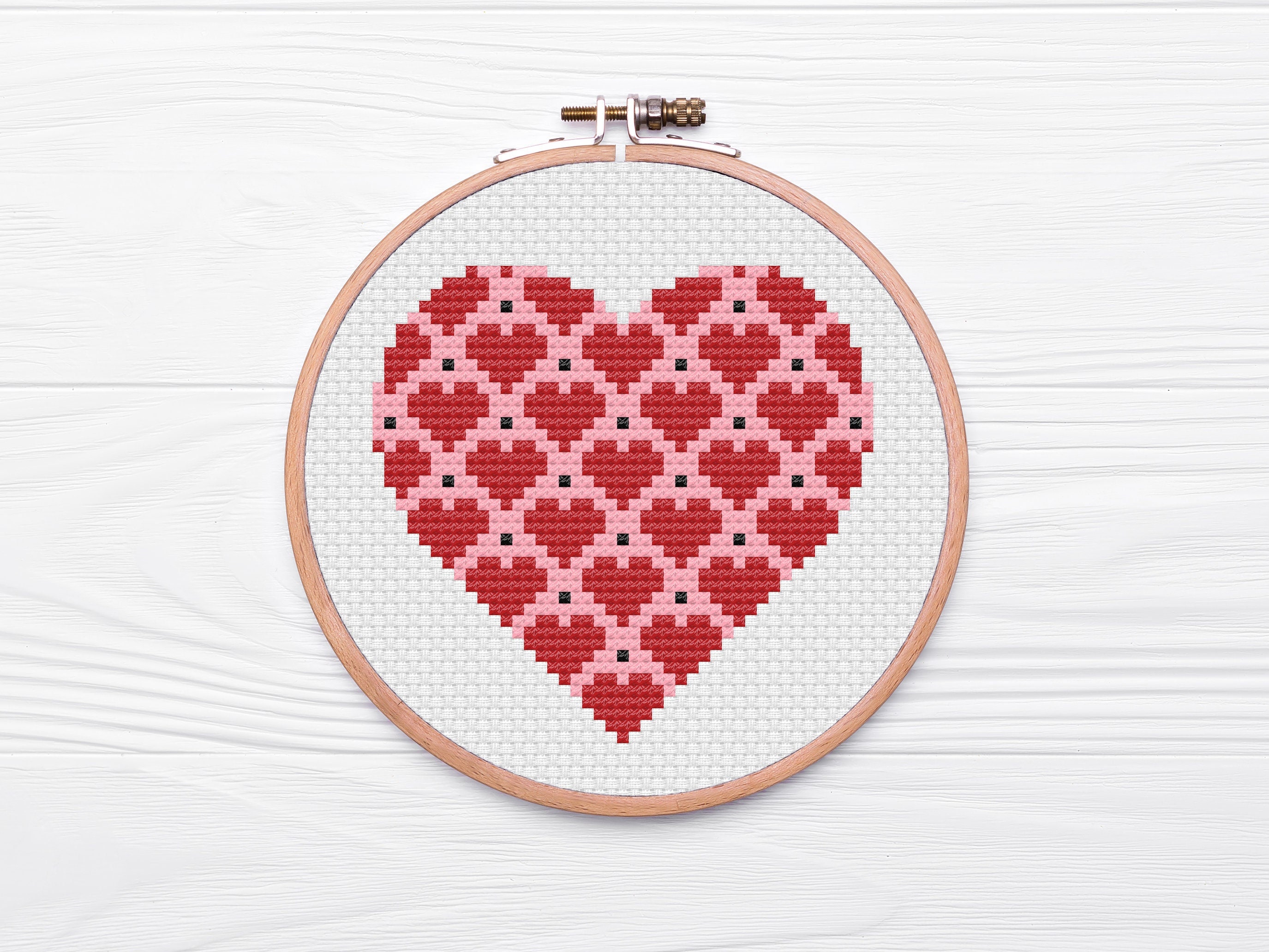 Hearts in a Heart Cross Stitch Pattern Mother's Day - Etsy