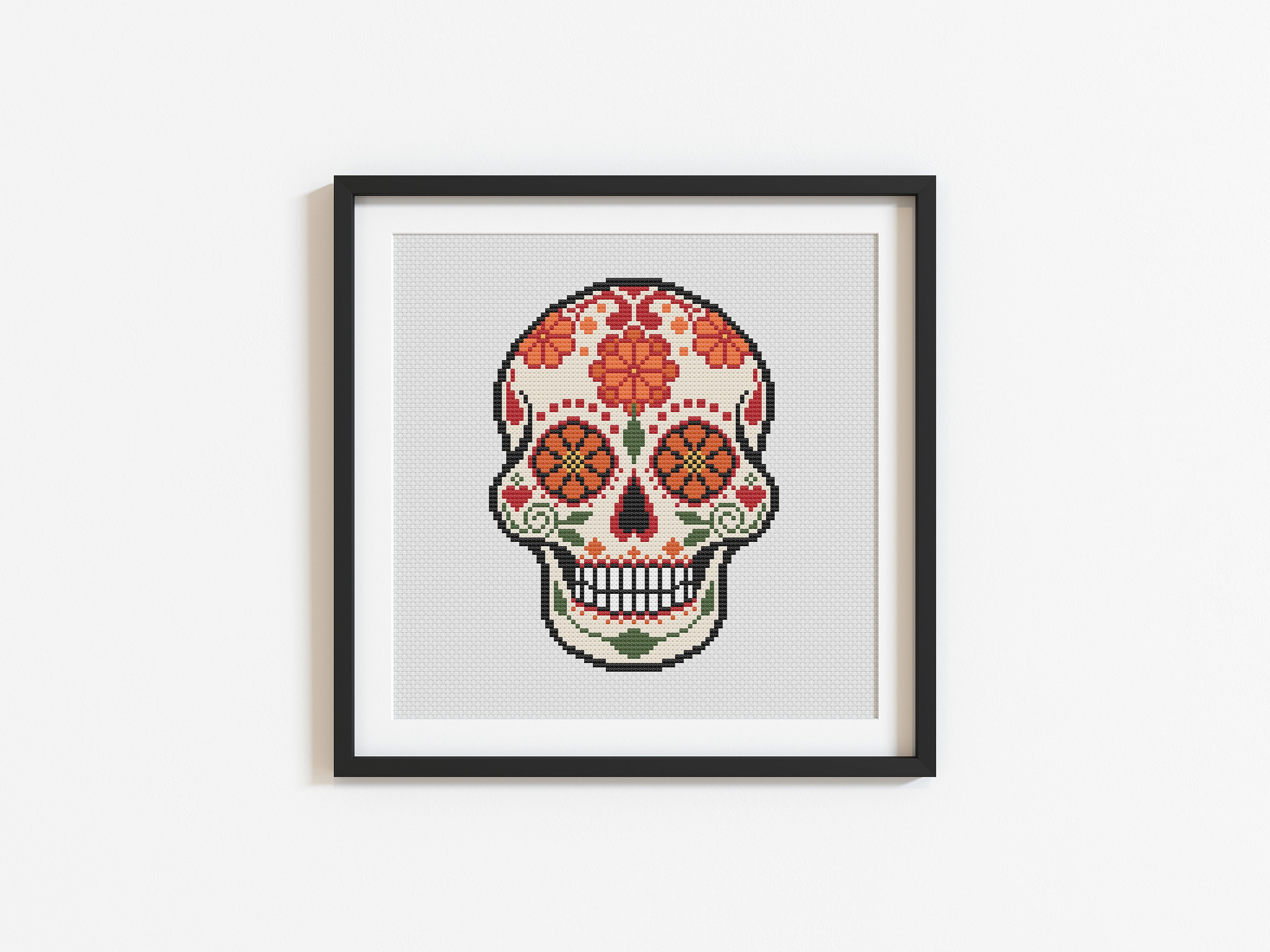Sugar Skull Cross Stitch Pattern Day of the Dead Cross - Etsy