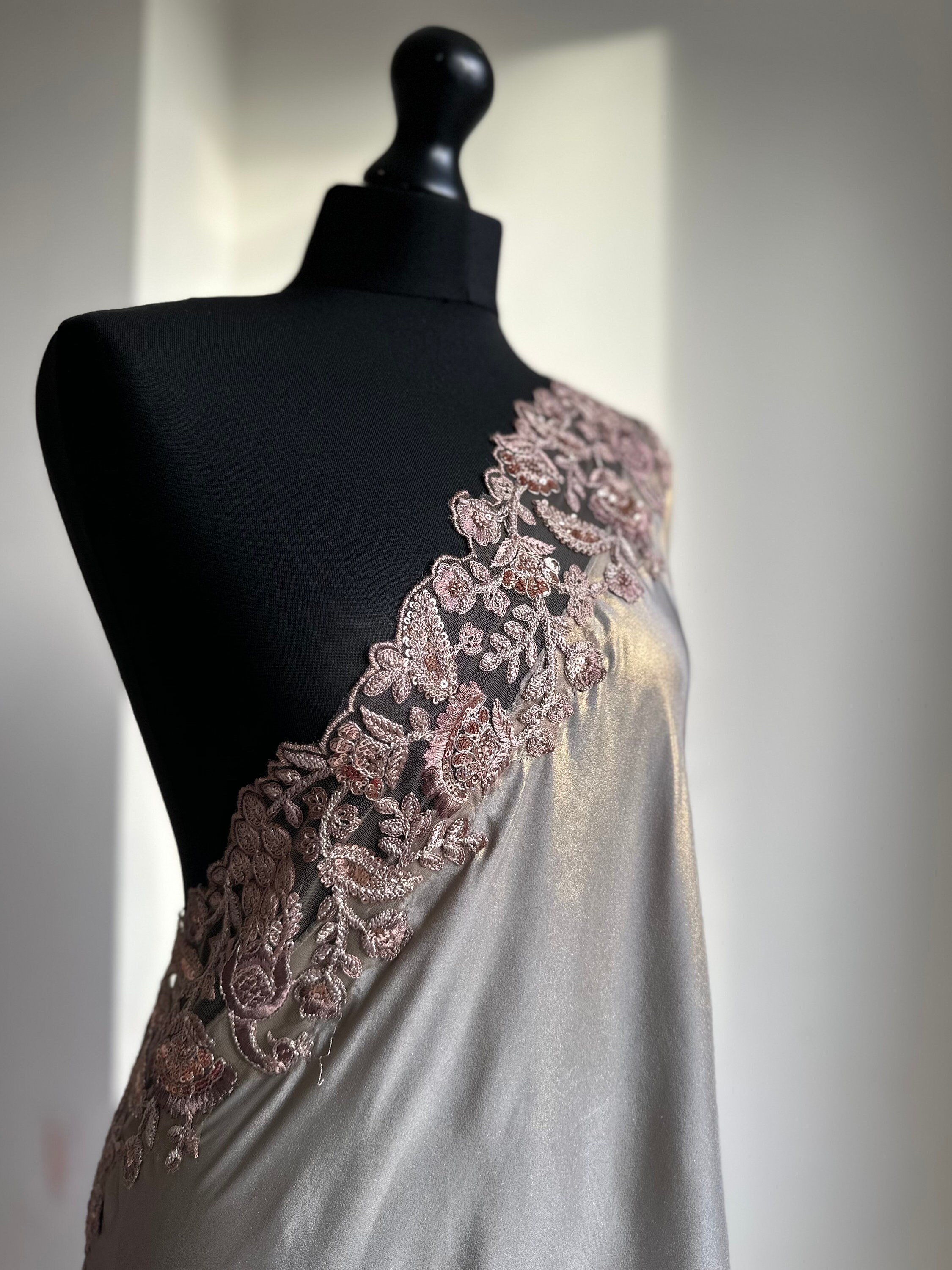 Gold Gun Metal Designer Evening Saree With Border and Fancy Blouse ...